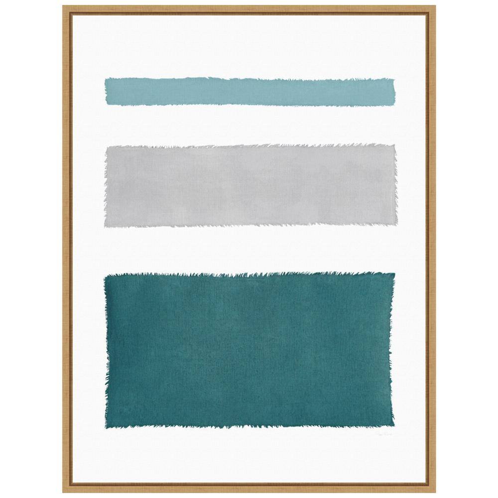 Amanti Art "Painted Weaving IV Blue Green" by Piper Rhue 1-Piece Floater Frame Canvas Transfer ...