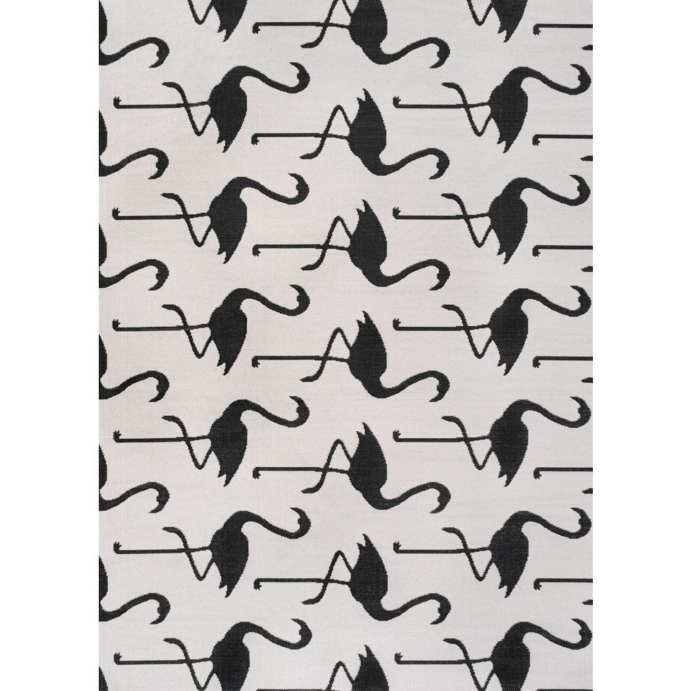 JONATHAN Y Liana Casual Coastal Flamingos 2-Tone White/Black 8 ft. x 10 ...
