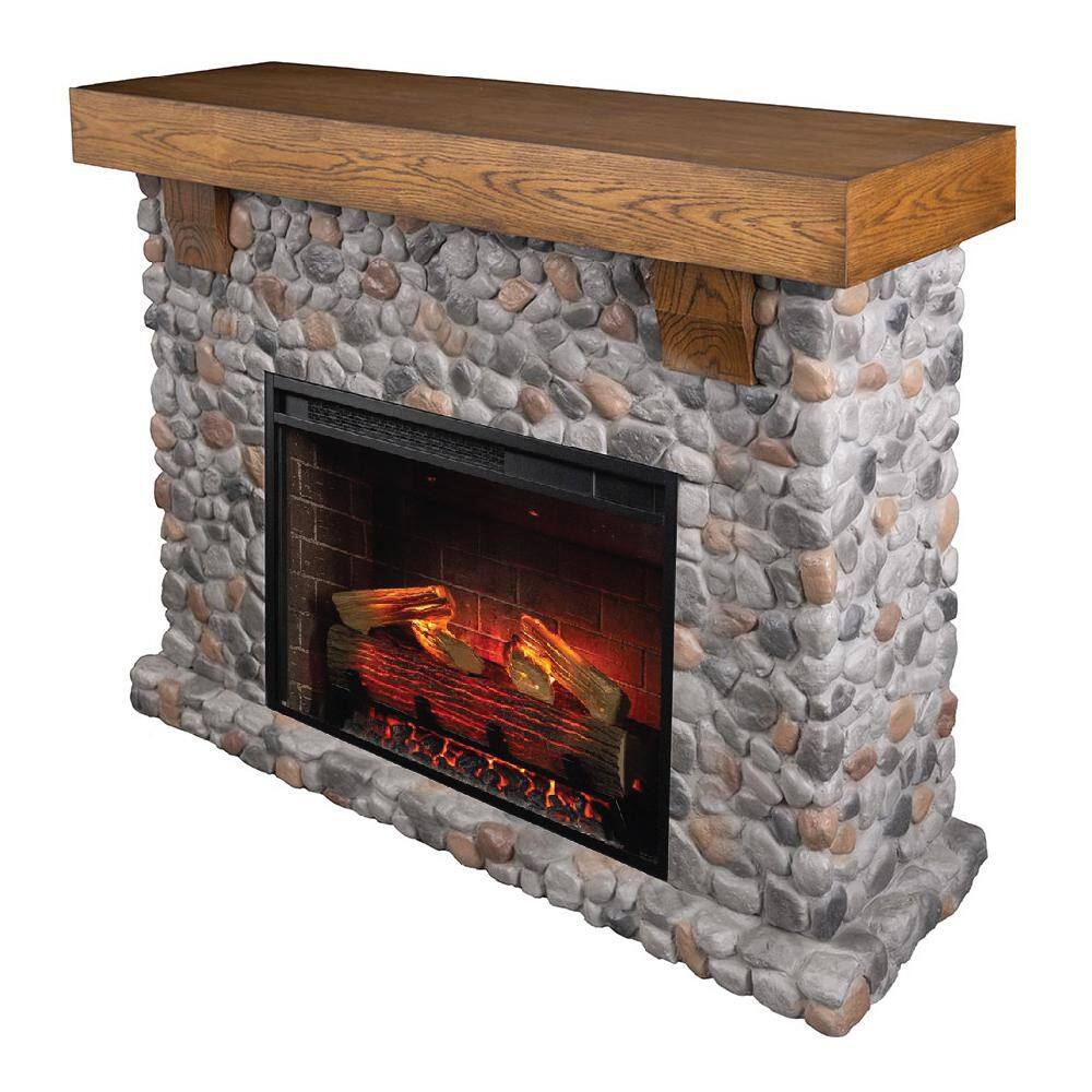 COUNTRY LIVING Glenbrook 55 in. Freestanding River Rock Electric ...