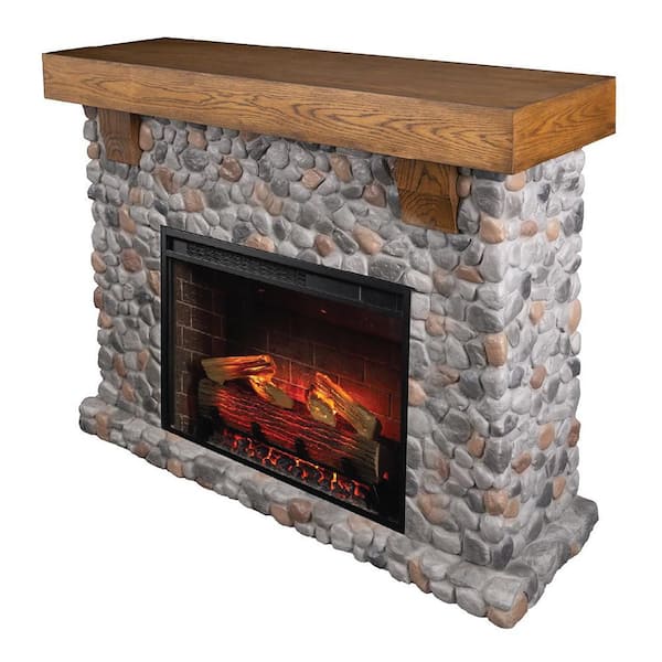 COUNTRY LIVING Glenbrook 55 in. Freestanding River Rock Electric ...