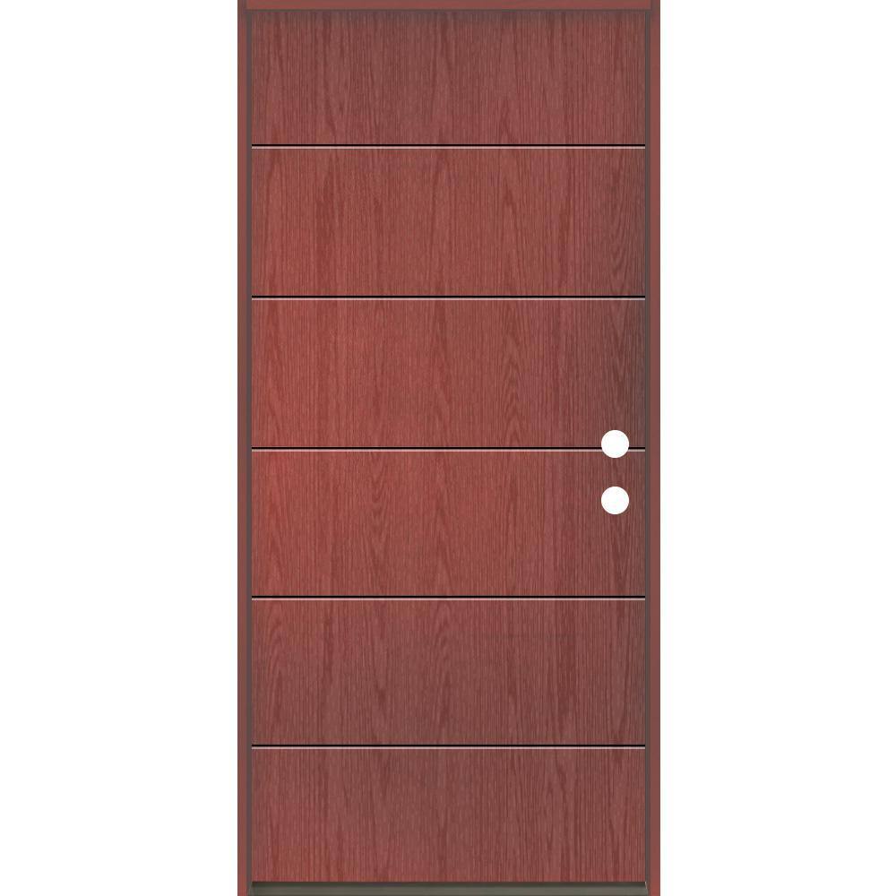 Krosswood Doors TETON Modern 36 in. x 79 in. Left-Hand/Inswing 6-Grid ...