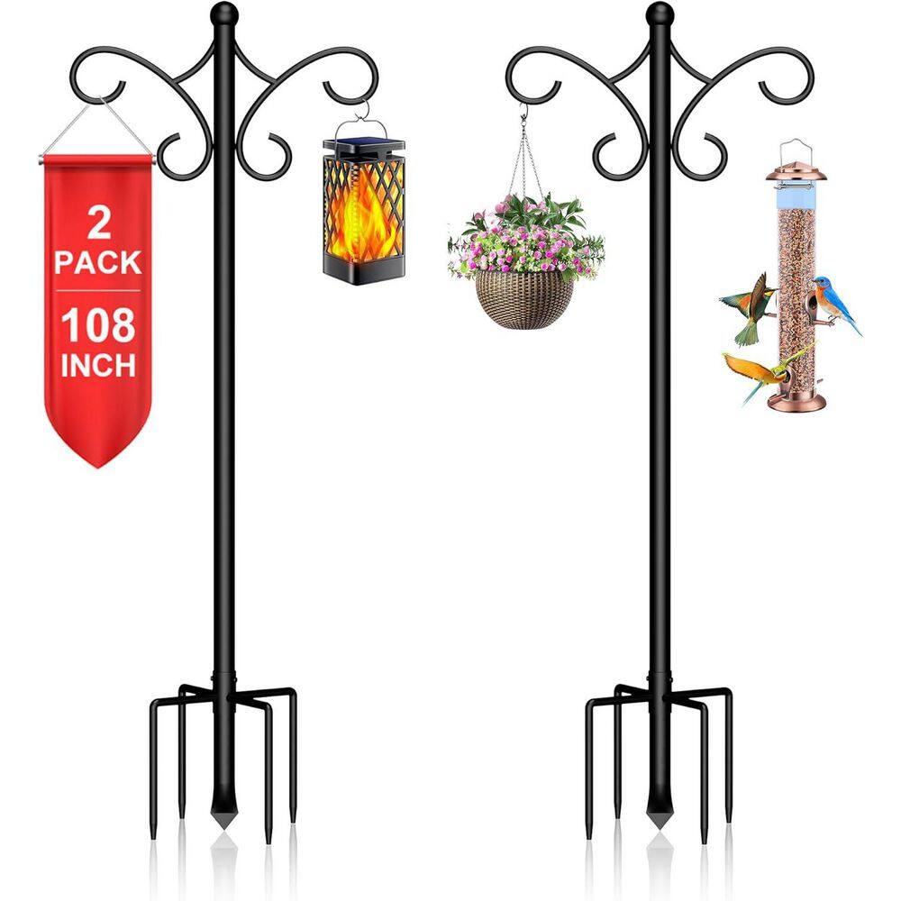 FAWEY TRED INC 108 in. Double Steel Shepherds Hooks 2 Sided Adjustable ...