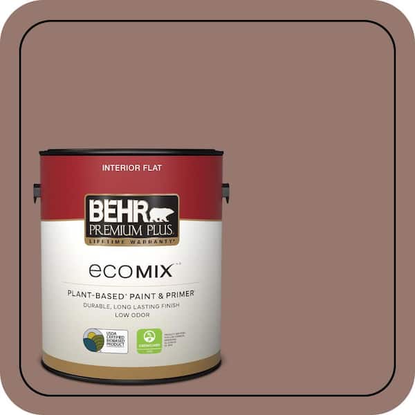 BEHR PREMIUM PLUS 1 gal. #N160-5 Chocolate Delight Flat EcoMix Plant ...