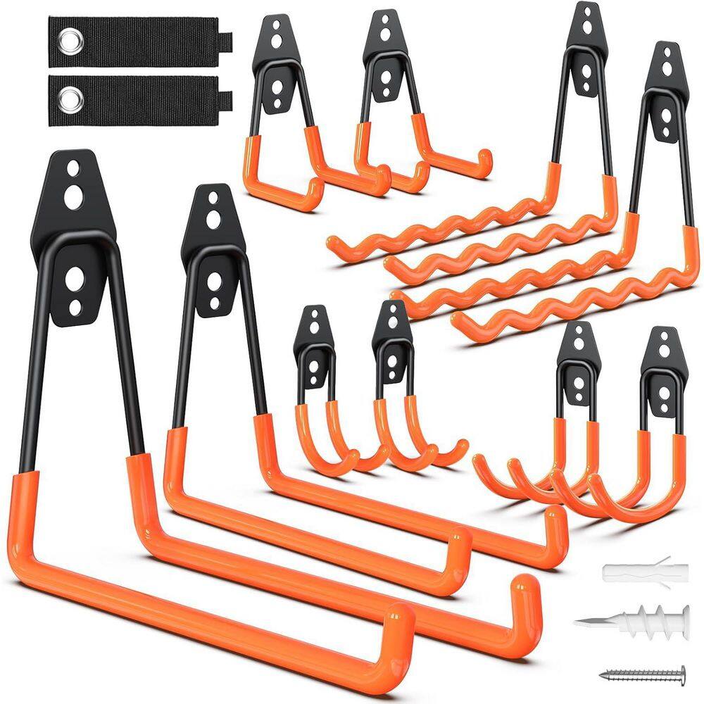Vrbgify Garage Storage Series 12 Pack Steel Wall Rack with 10 Double ...