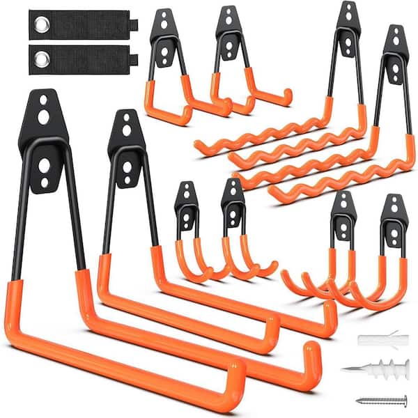 Vrbgify Garage Storage Series 12 Pack Steel Wall Rack with 10 Double ...