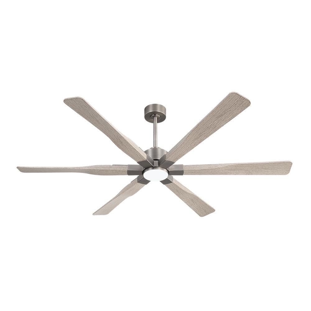 MLiAN 78 in. (6.5 ft.) 6 Blades Indoor Ceiling Fan with Integrated LED ...