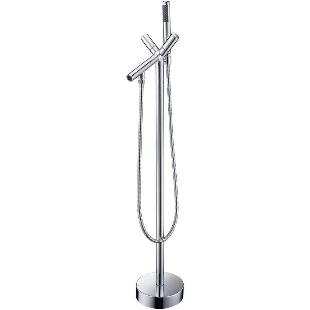 ANZZI Havasu 2-Handle Claw Foot Tub Faucet with Hand Shower in Polished ...