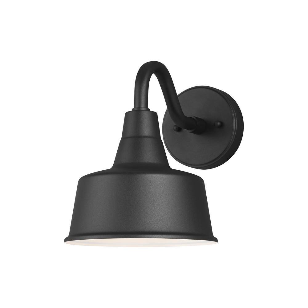 Generation Lighting Barn Light 1-Light Matte Black Modern Farmhouse Outdoor Small Turtle ...