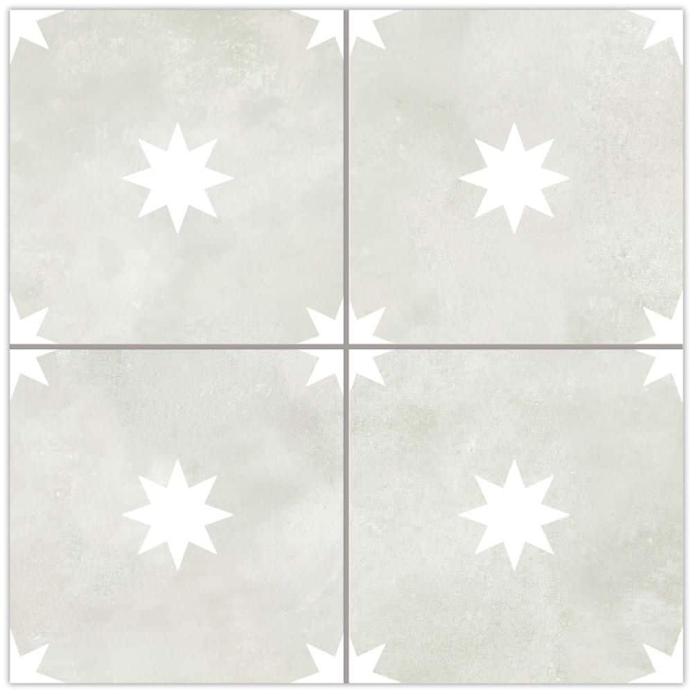 Merola Tile Starlight Sage 4 in. x 4 in. Porcelain Floor and Wall Take ...