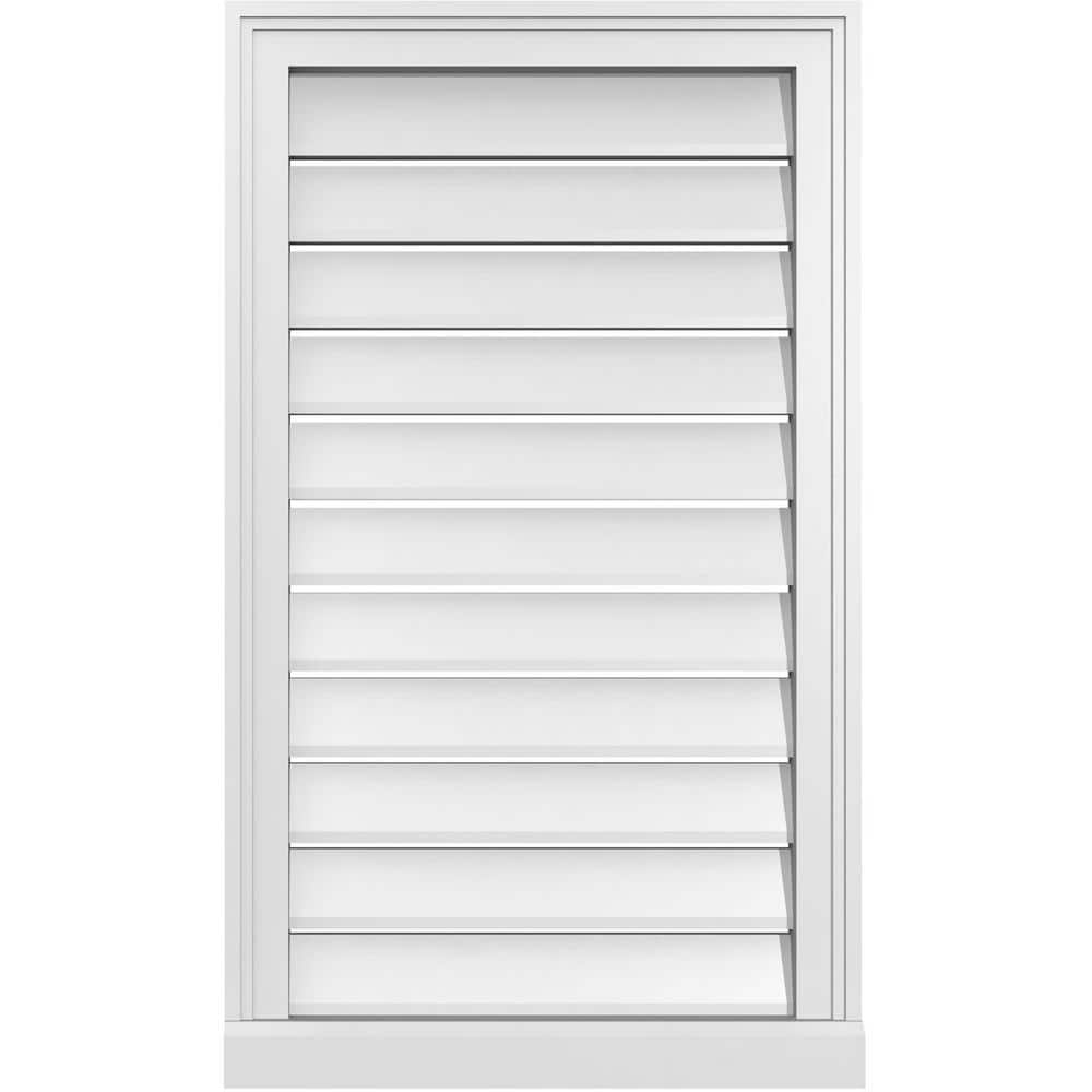 Ekena Millwork 20 in. x 34 in. Vertical Surface Mount PVC Gable Vent ...