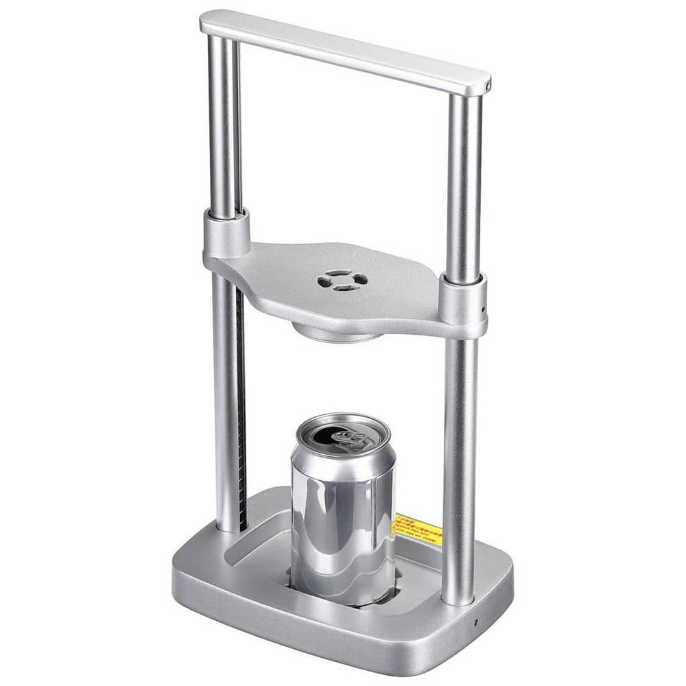 Wudkey Silver Metal Manual Can Crusher, Foot Operated Pedal Can Smasher ...