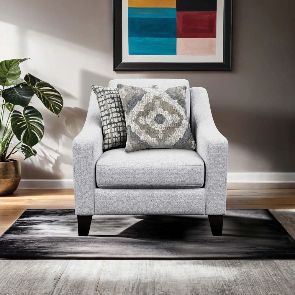 Furniture of America Parbal 40.5 in. Off-White Fabric Upholstered Arm ...