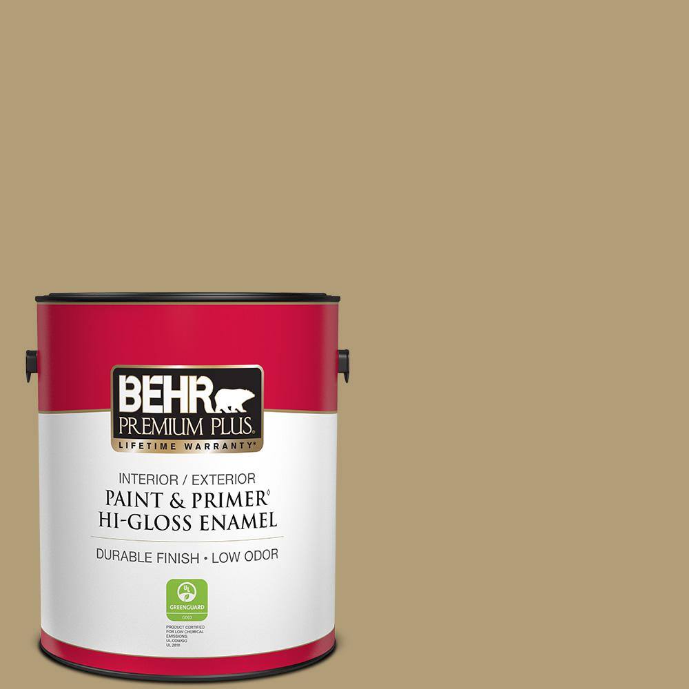 BEHR PREMIUM PLUS 1 gal. #S320-5 Ginger Tea Hi-Gloss Enamel Interior ...