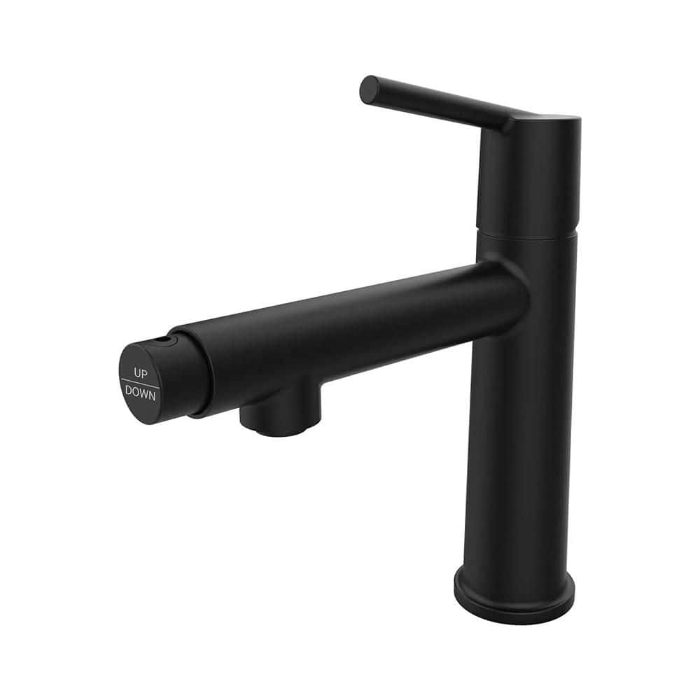 Lukvuzo Single Handle Single Hole Bathroom Faucet with 4 in. Deck Plate ...