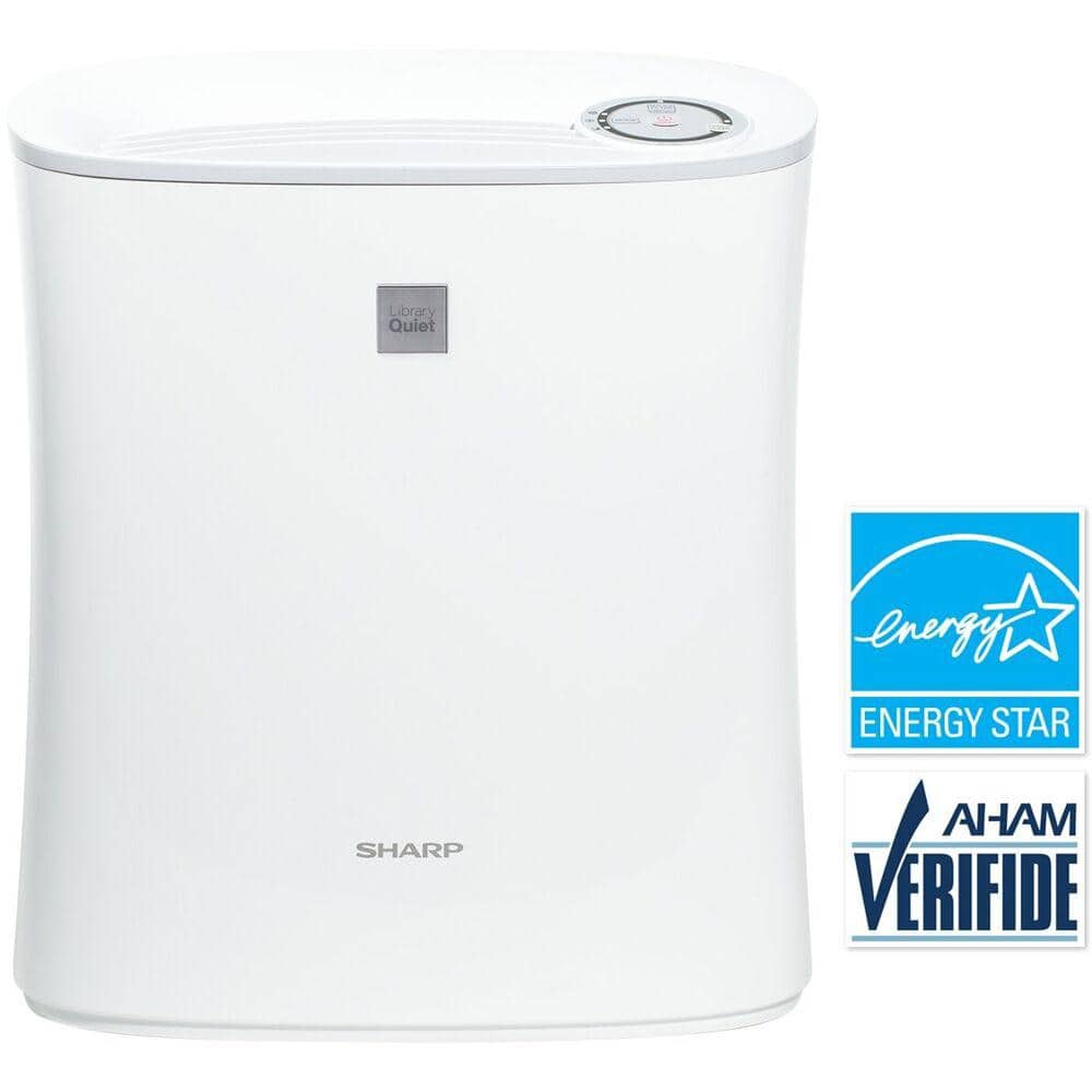 Sharp 690 sq. ft. True HEPA Air Purifier in White with Express Clean ...