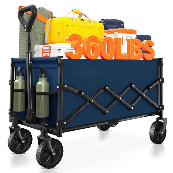OGETFUUR 5.3 cu. ft. Collapsible Fabric Garden Cart with Wheels ...
