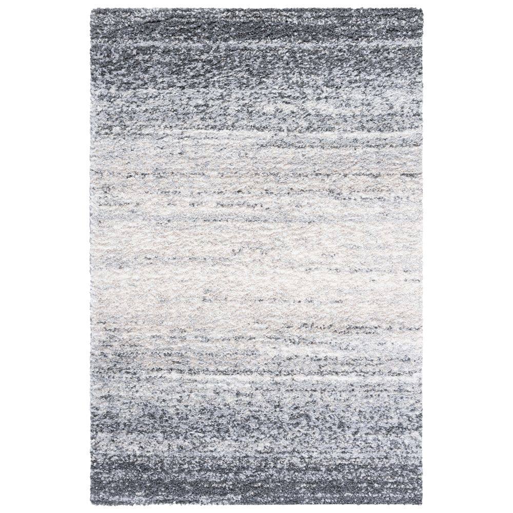 SAFAVIEH Berber Shag 5 ft. x 8 ft. Gray/Charcoal Gradient Modern Area ...