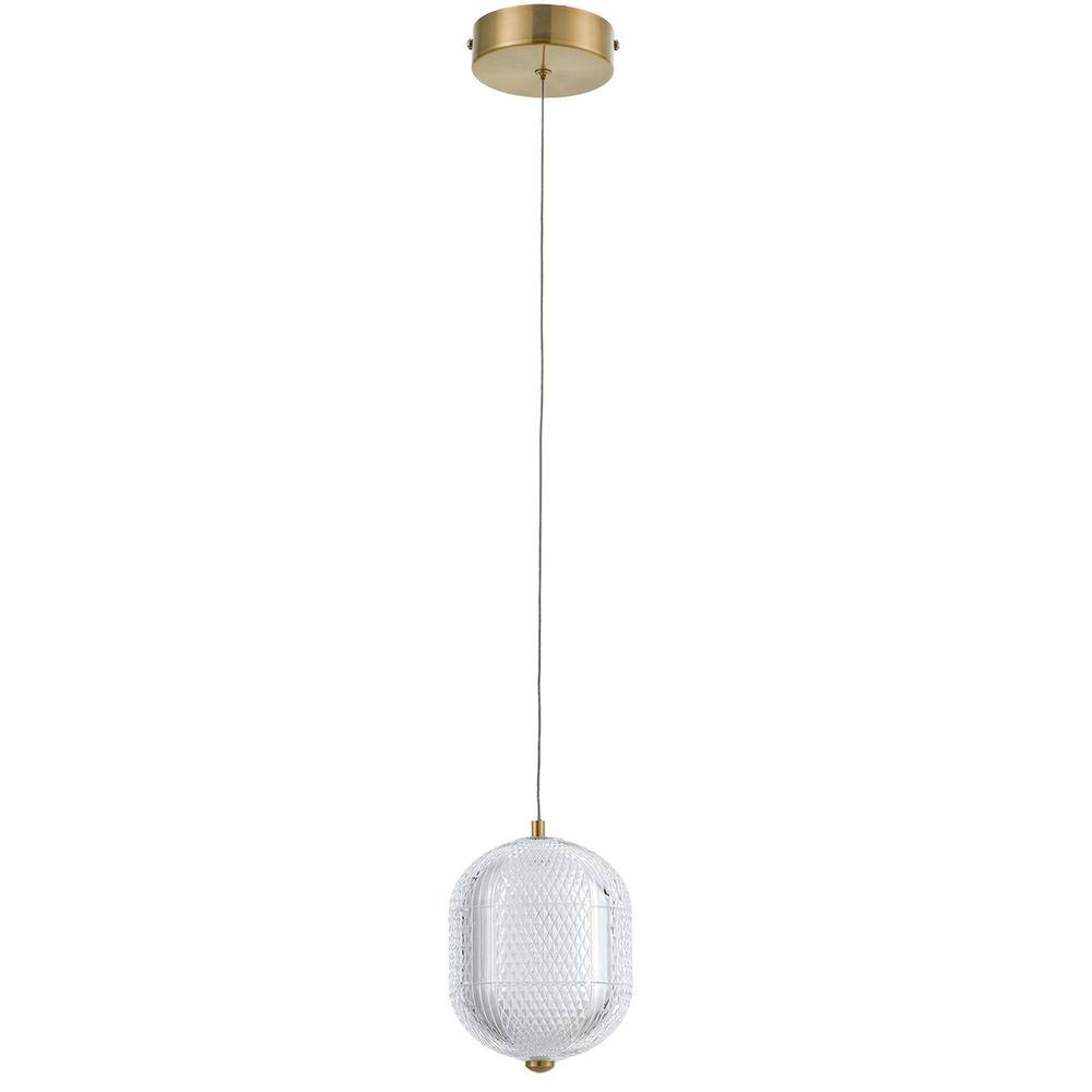 Dainolite Peri 7.5-Watt 1-Light Aged Brass Shaded Integrated LED ...