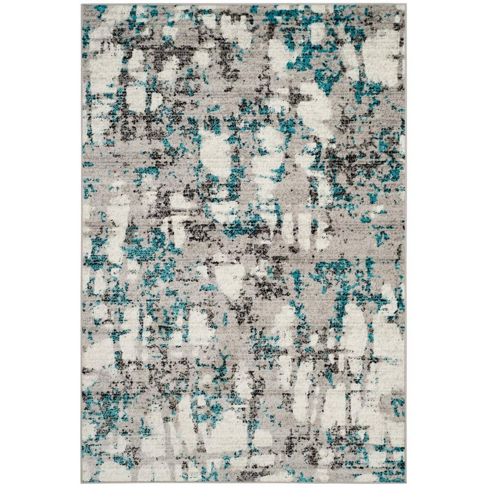 SAFAVIEH Skyler Gray/Blue 5 ft. x 8 ft. Abstract Area Rug SKY193B-5 ...