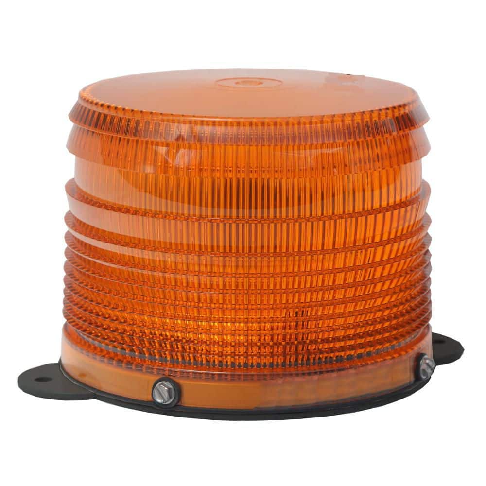 Emergency Lighting-LED Beacon, Amber, Die-Cast Flange Base, S. A. E ...