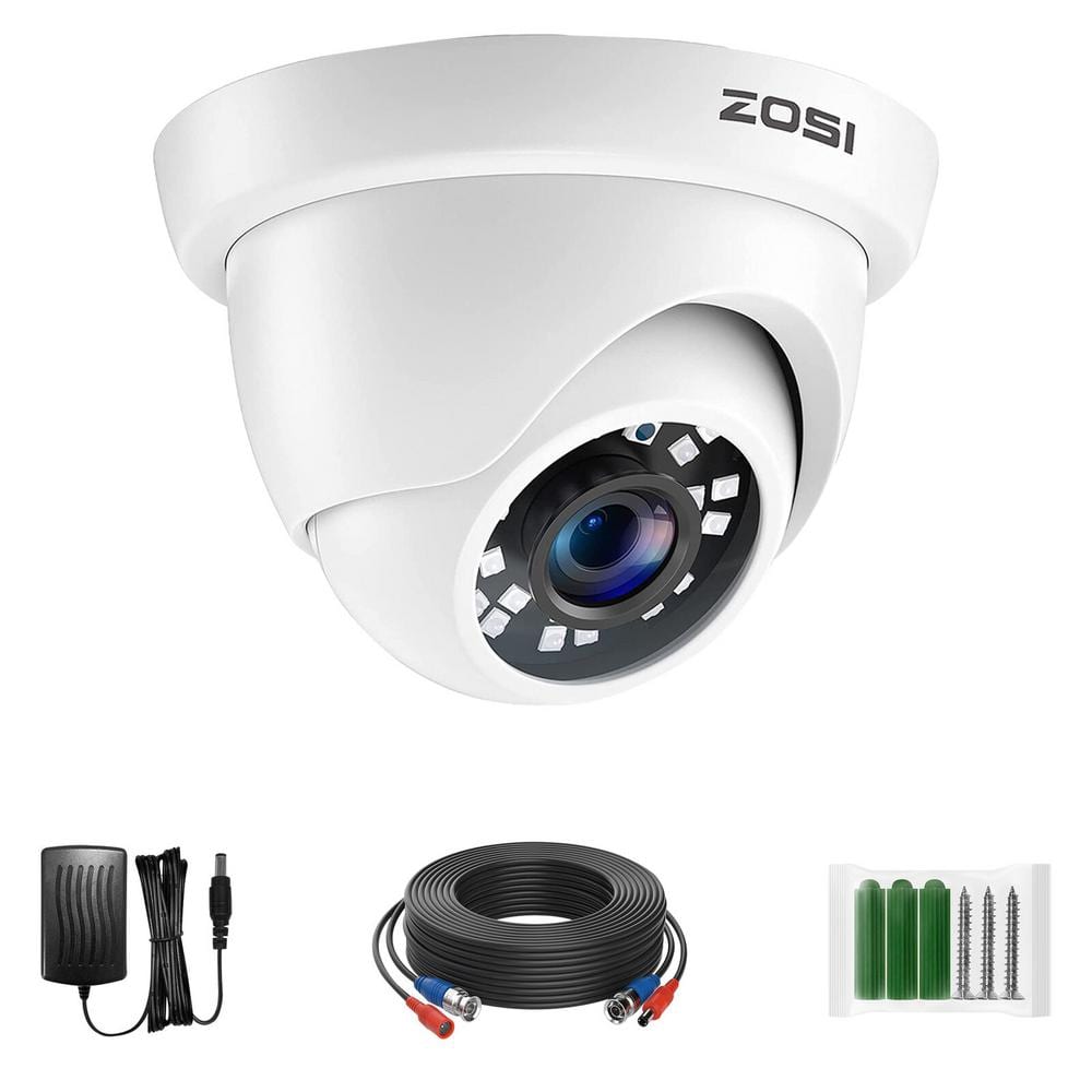 ZOSI Wired 1080p Outdoor 4-in-1 Dome Security Camera Compatible for TVI ...