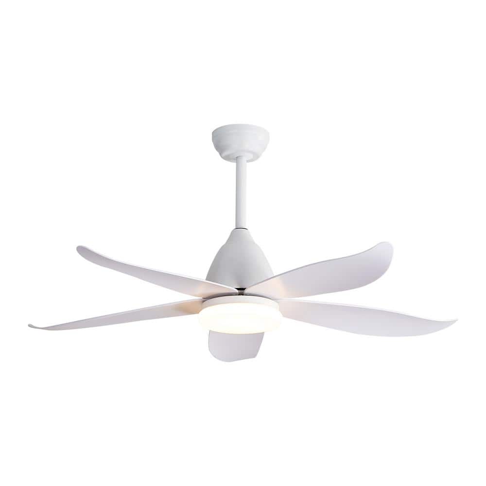 47 in. Integrated LED Indoor White Ceiling Fan with Light Kit and ...