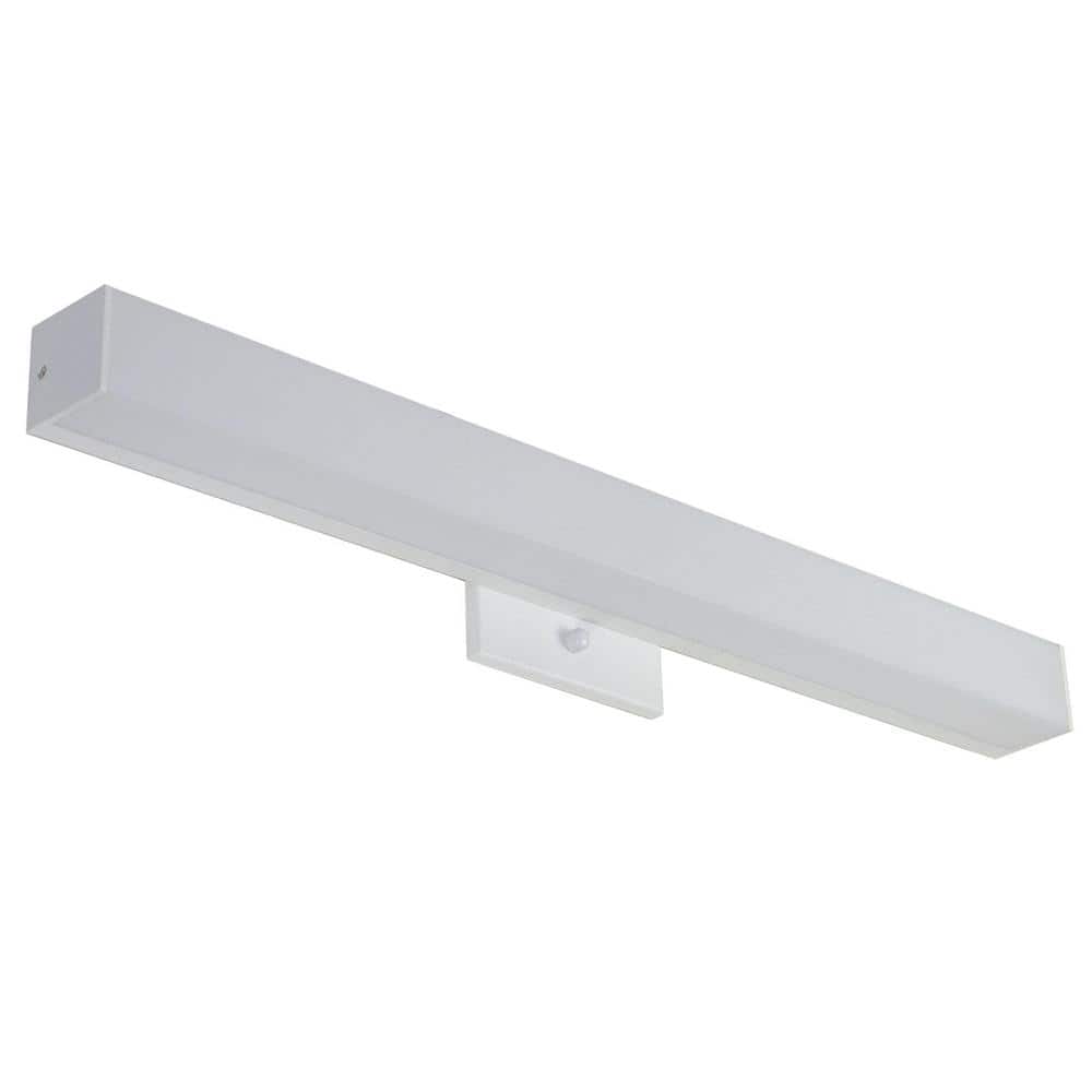 SOLUS Square 24 in. 1-Light White with Opal Acrylic Lens LED Vanity ...