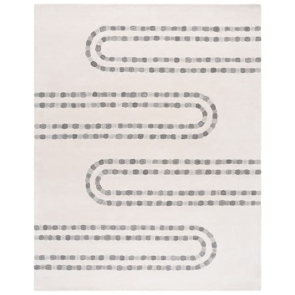 SAFAVIEH Manhattan 8 ft. x 10 ft. Ivory/Gray Modern Arches Area Rug ...