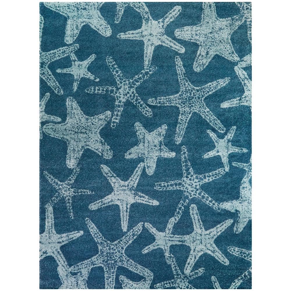 BALTA Leyton Blue 5 ft. x 7 ft. Starfish Print Area Rug 3008283 - The ...