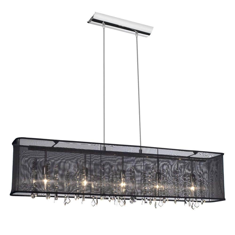Radionic Hi Tech Bohemian 5-Light Polished Chrome Crystal Pendant with ...