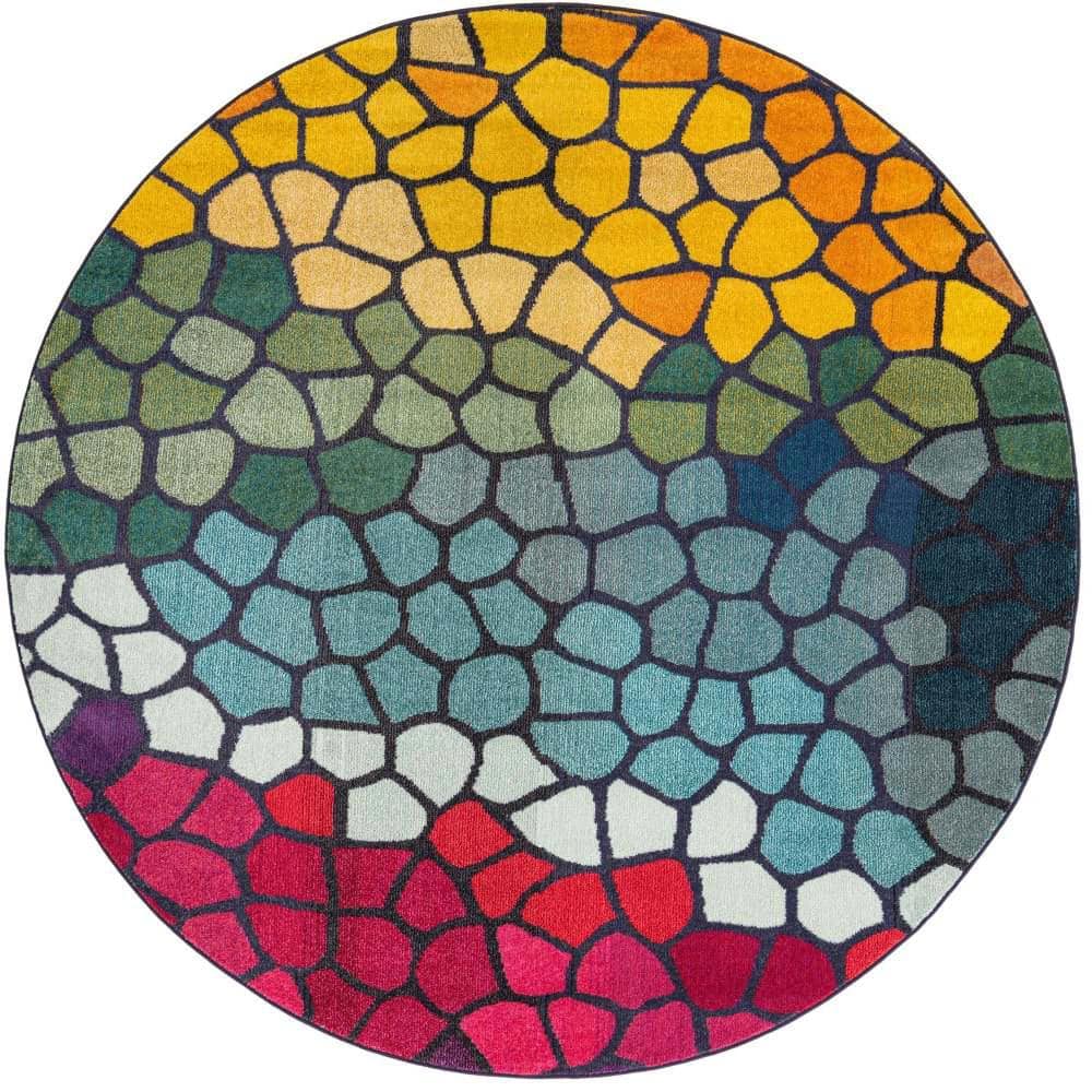 Unique Loom Estrella Madrid Multi 8' 0 x 8' 0 Round Rug 3119895 - The ...