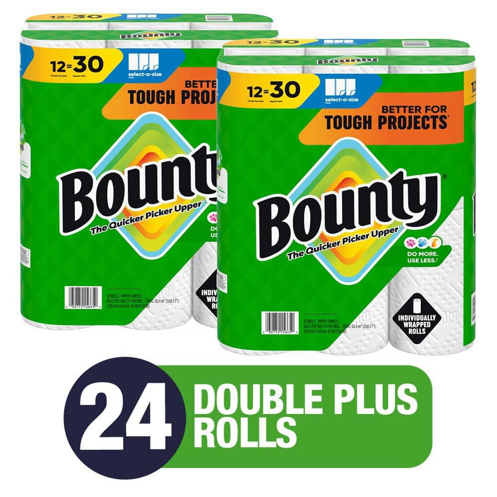 Reviews for Bounty White, Select-A-Size Paper Towel Roll (24 Double ...