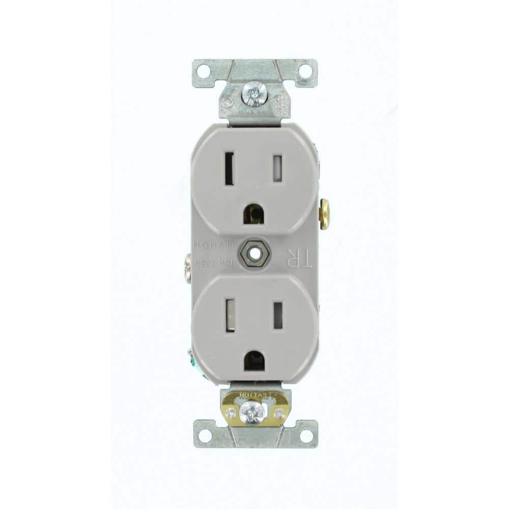 Leviton 15 Amp 125 V Commercial Grade Tamper Resistant Duplex Outlet ...