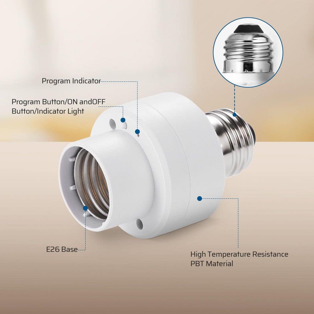 DEWENWILS 120-Volt Remote Control Light Bulb Switch Socket, White with ...