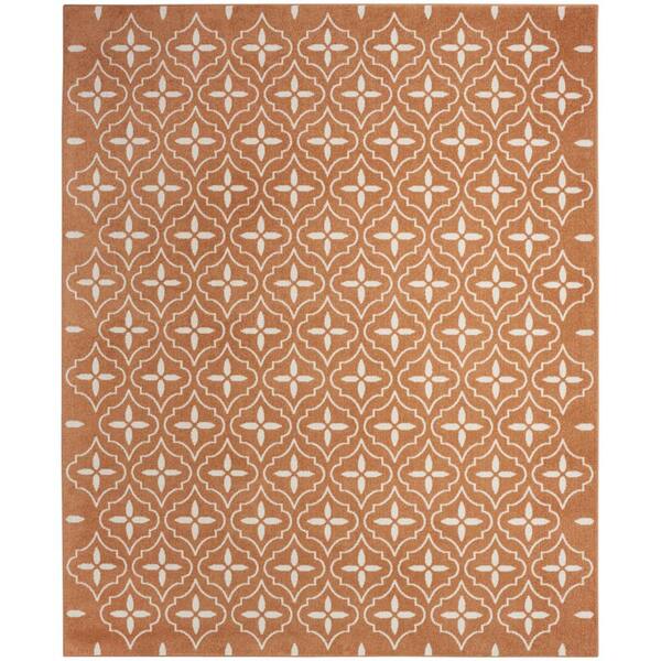 Nourison Essentials Copper 6 ft. x 9 ft. Moroccan Contemporary Area Rug ...