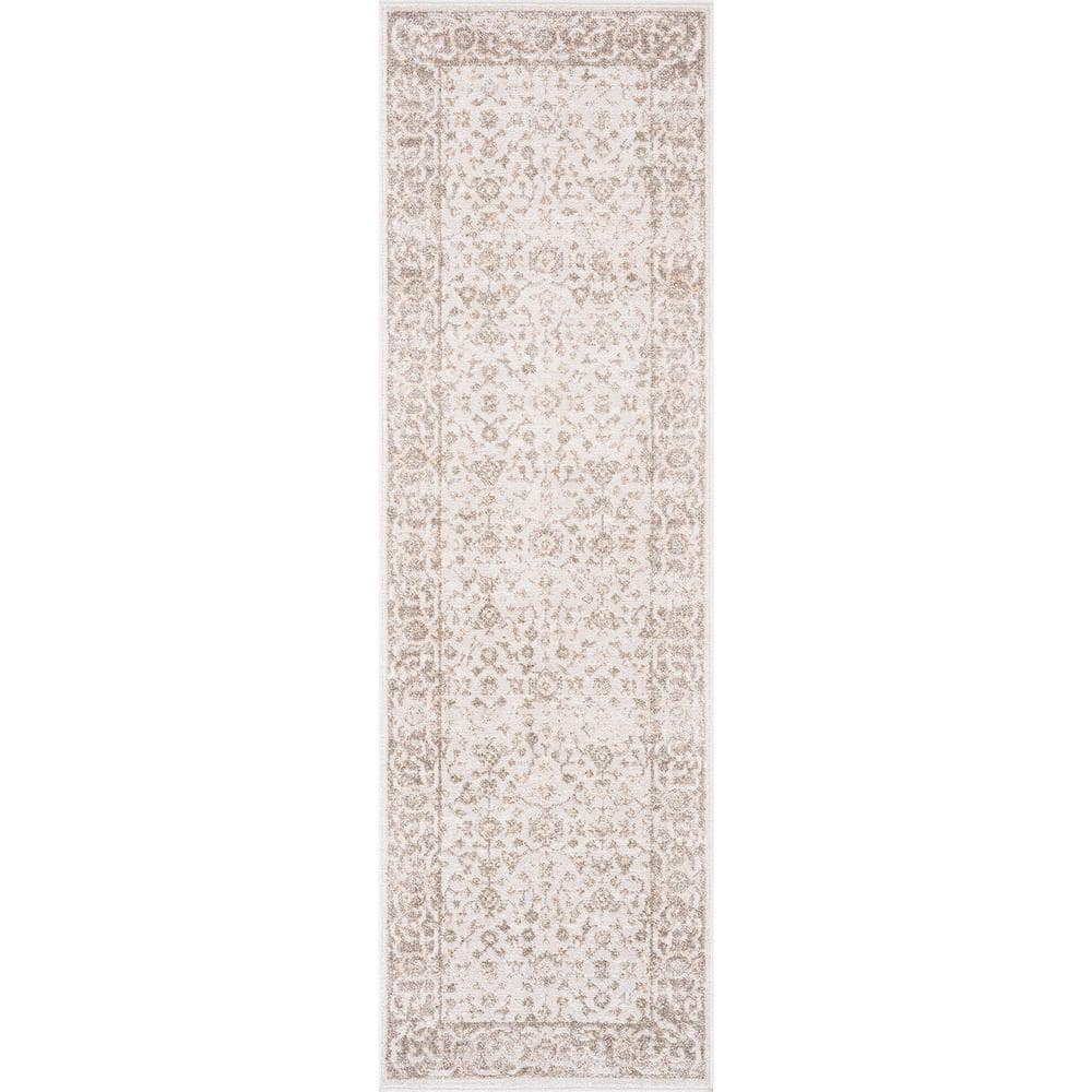 Tayse Rugs Magic Traditional Beige and Cream 2 ft. x 7 ft. Oriental ...
