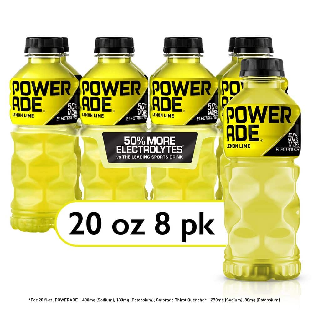 Powerade POWERADE Lemon Lime Bottles, 20 fl. oz., 8 Pack 049000047127 ...