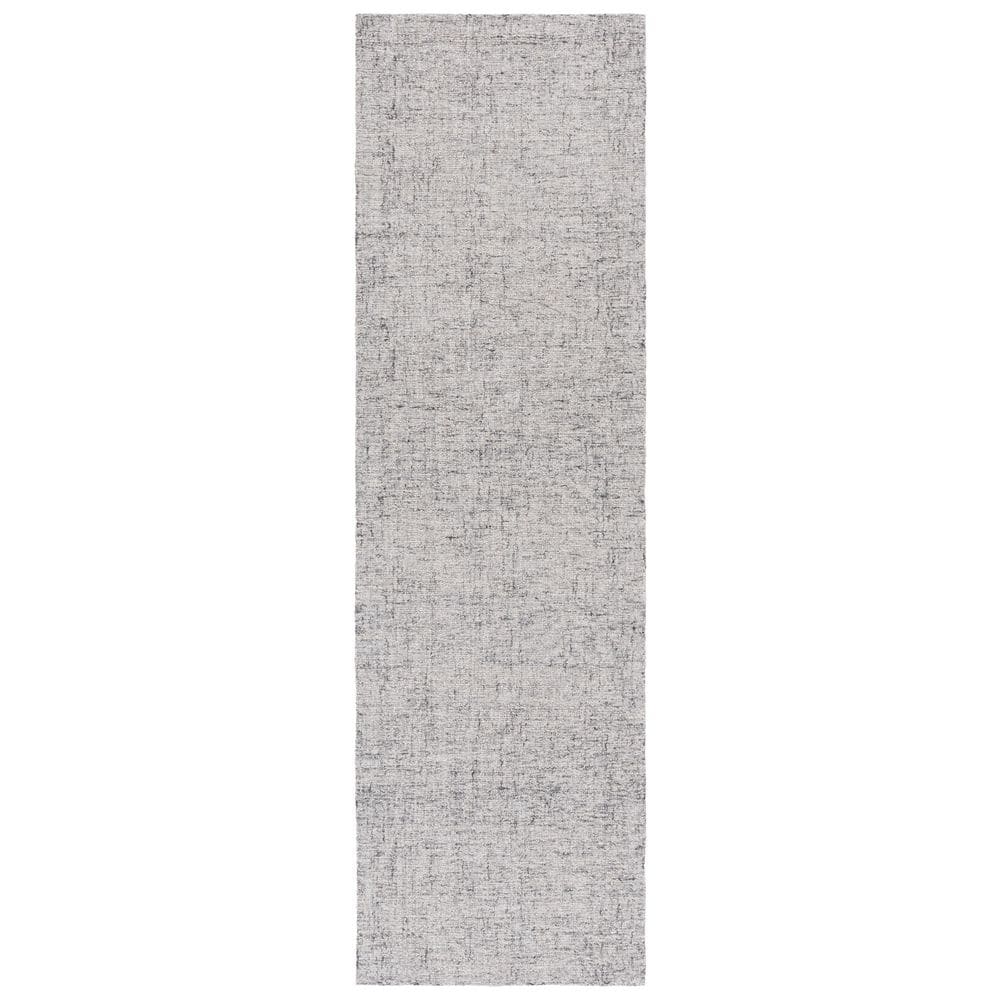 SAFAVIEH Abstract 2 ft. x 8 ft. Gray/Ivory Solid Color Abstract Runner ...