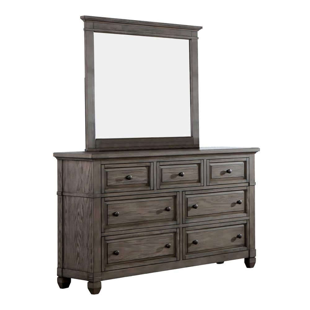 Furniture of America 2pc Dotta Warm Gray 7-Drawer 60 in. Dresser with ...