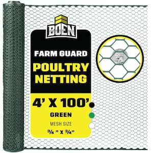 BOEN 4 ft. x 100 ft. Green Plastic Garden Fence GF-50004 - The Home Depot