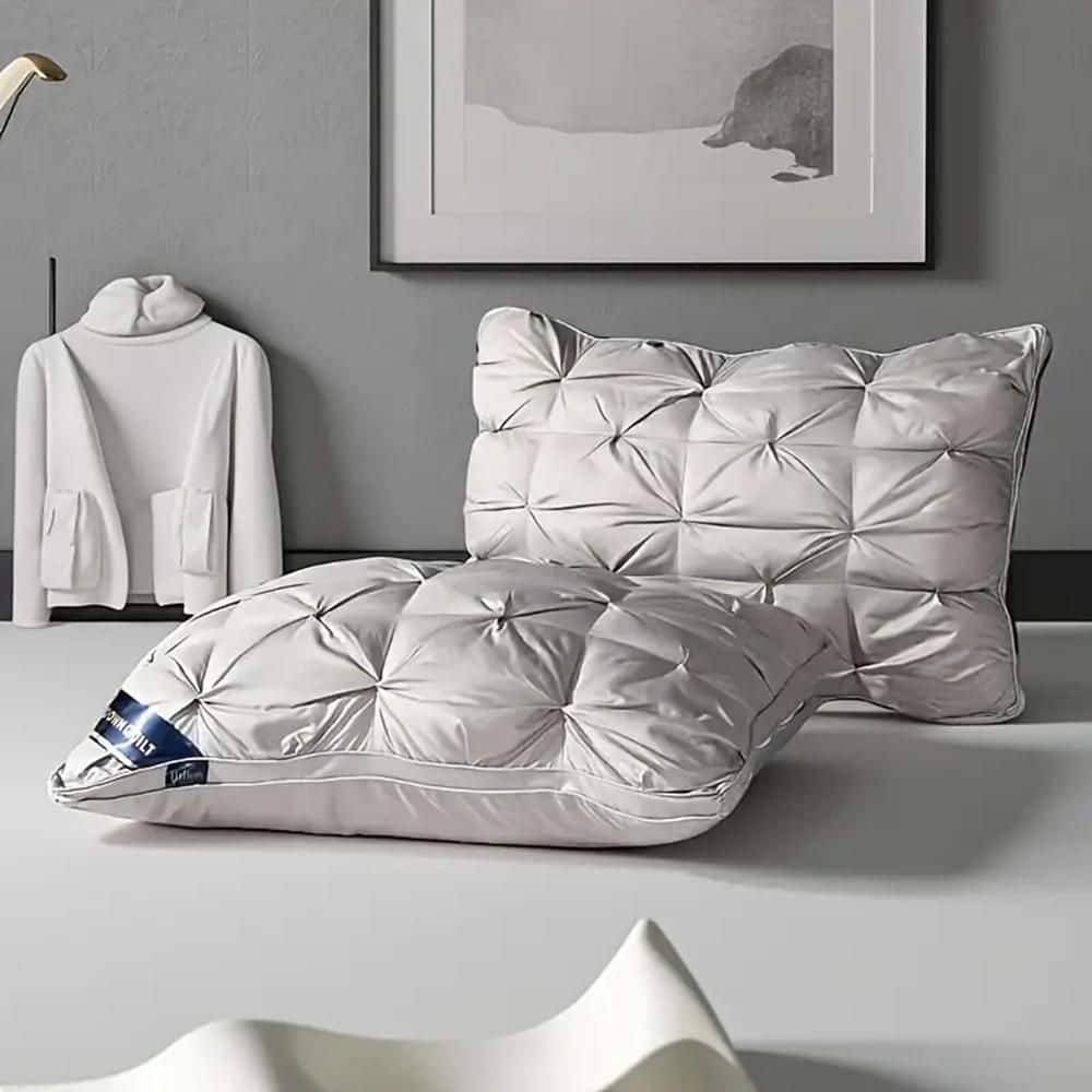 Wellco Gray Bread Shape Pillows Pleated Top and Flat Bottom Down ...