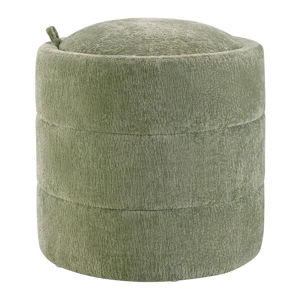 OSP Home Furnishings Bartley Storage Ottoman in Spring Green Fabric BTY ...