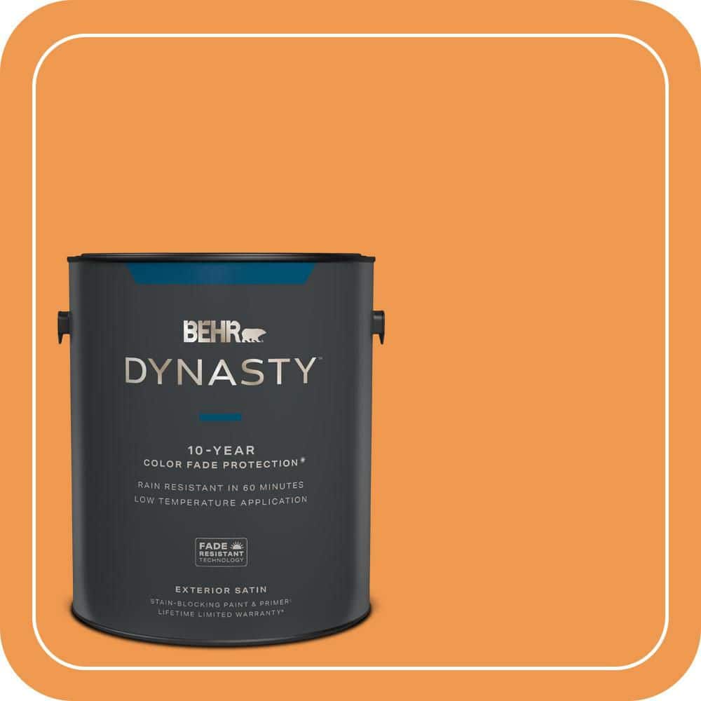 BEHR DYNASTY 1 gal. #270B-6 Autumn Orange Satin Enamel Exterior Stain ...