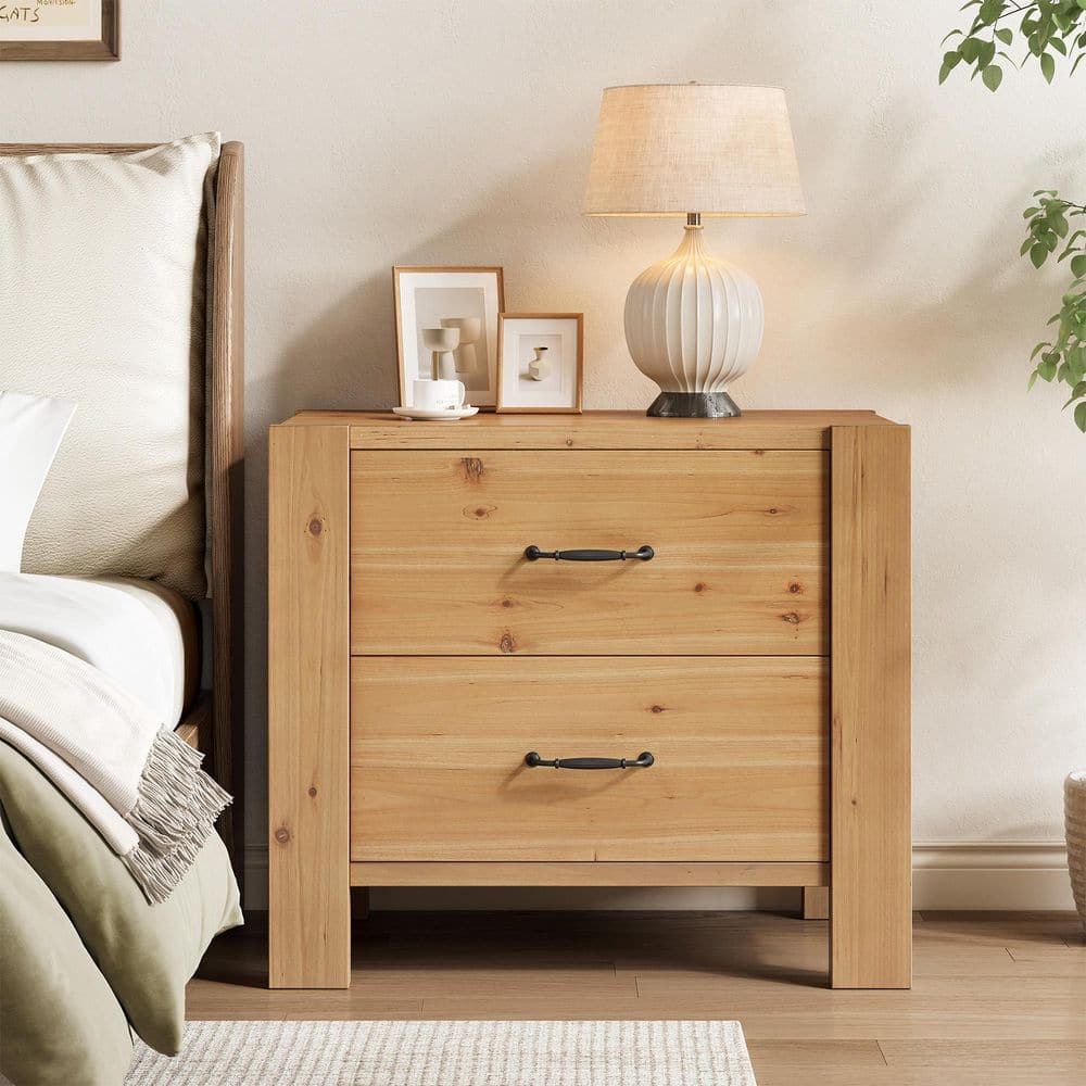 BYBLIGHT Fenley Brown 2 of Drawers 31.5 in. W Nightstand BB-WW0008WXM ...
