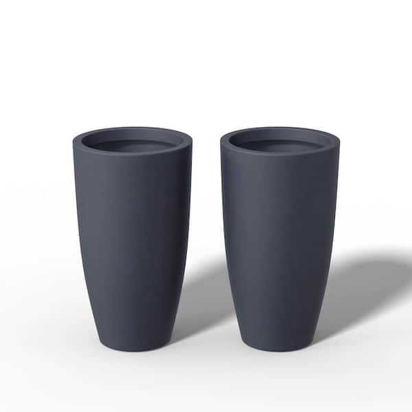 Sapcrete Lightweight 13.5 in. Dia Tall Large Granite Gray Large Round ...