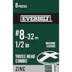 Everbilt #8-32 x 1/2 in. Combo Truss Head Zinc Plated Machine Screw (8-Pack) 828821 - The Home Depot