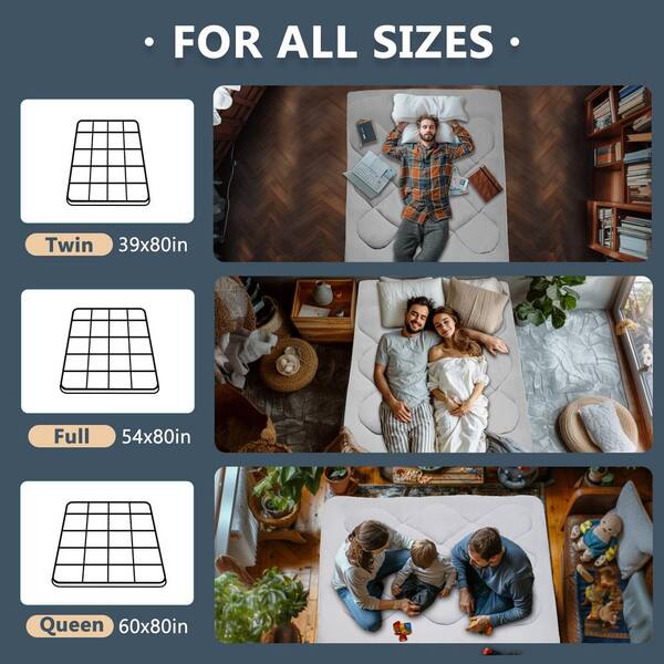BOZTIY Futon Mattress Queen Size 3.5 in. Folding Floor Mattress Protable Roll Up Mattress Soft Memory Foam Cushion Gray I1327138 GY QHD01 The Home Depot