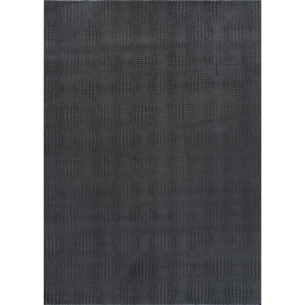 Beverly Rug Serenity Dark Gray Solid 5 ft. x 7 ft. Modern Non Skid Soft ...