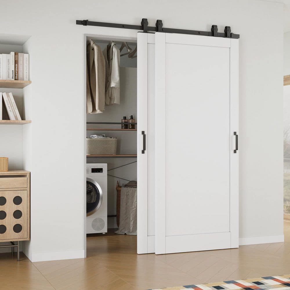 ARK DESIGN 56 in. x 84 in. (Double 32 in.) 1-Panel White Primed Solid ...