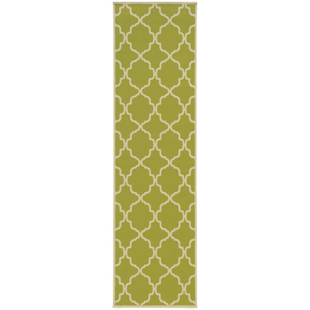 Home Decorators Collection Newport Lime 2 ft. x 8 ft. Indoor/Outdoor ...